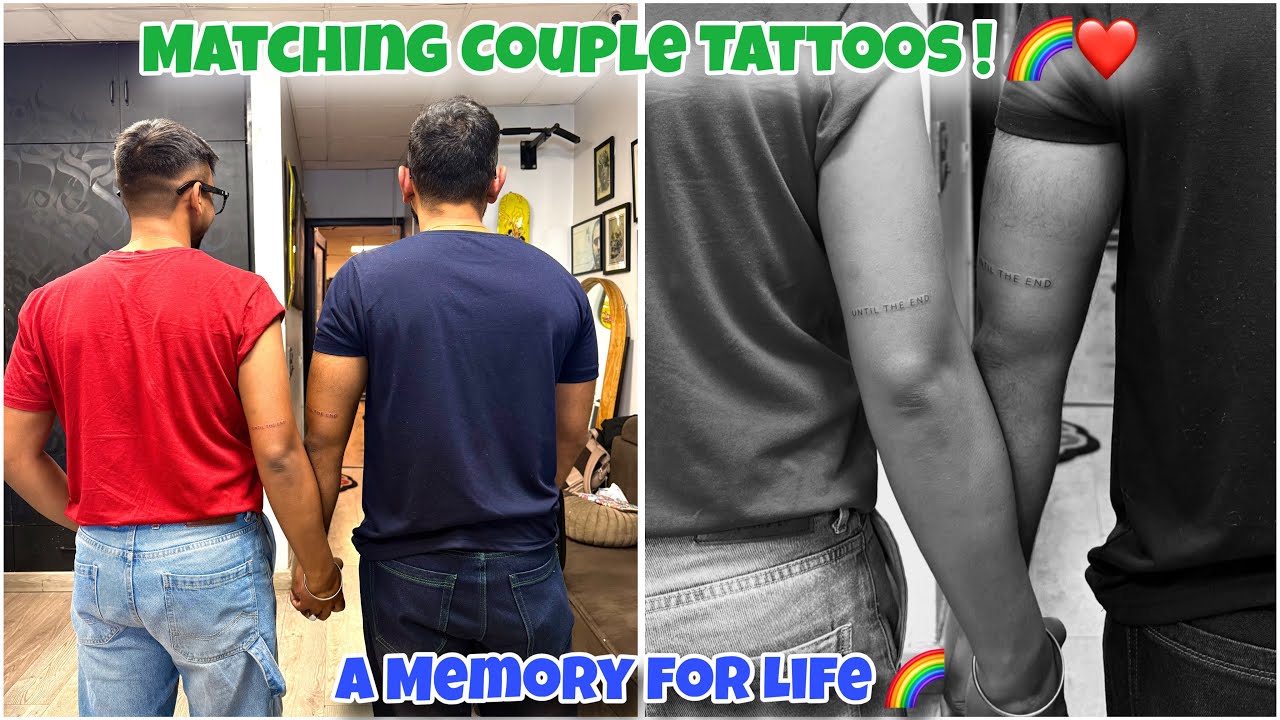 Matching Couple Tattoos ! A Memory For Life #gay #tattoos #couplevlog # ...