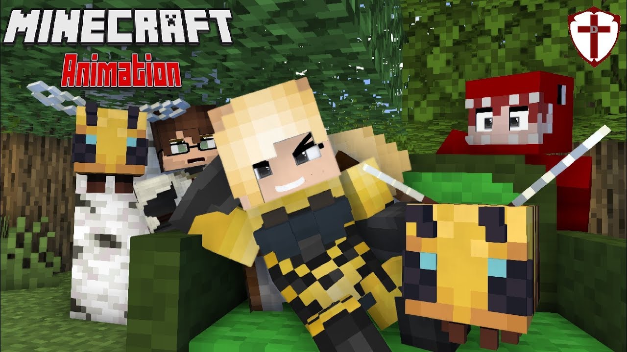 Queen Bee attacks! [Minecraft Bee Animation] Minecraft 1.15 - YouTube