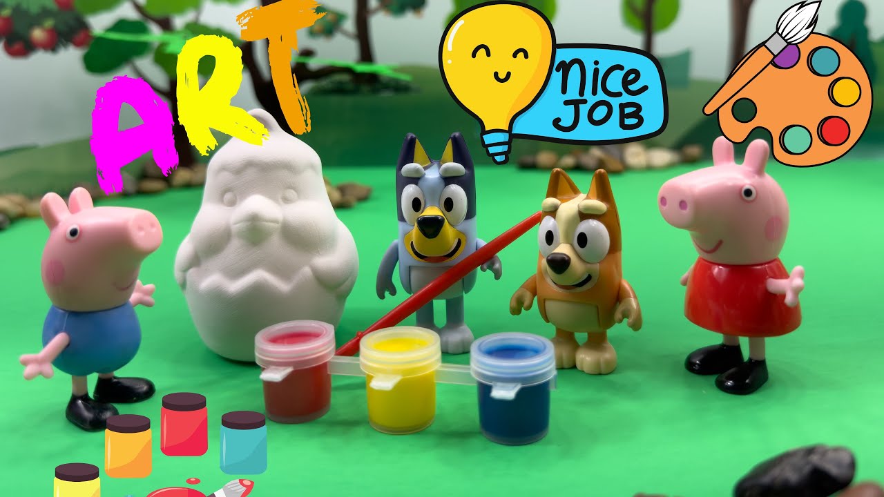 Bluey Art Time with Friends – Teamwork with Our Teacher! - YouTube
