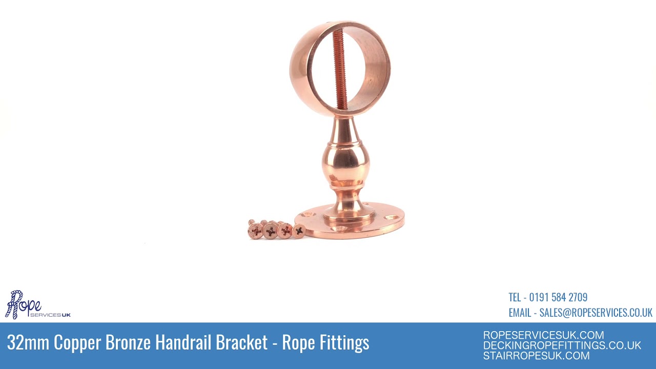 32mm Copper Bronze Handrail Brackets Rope Fitting - YouTube