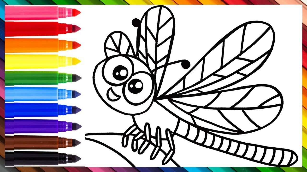 How To Draw DragonFly For Kids and Toddlers // Magna Doodle - YouTube