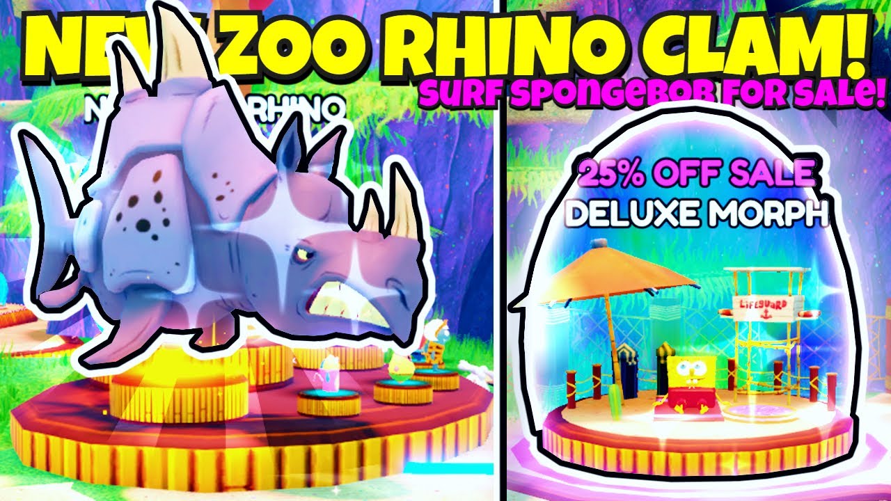 NEW ZOO RHINO CLAM And SURF SPONGEBOB Back On Sale! | Roblox SpongeBob ...
