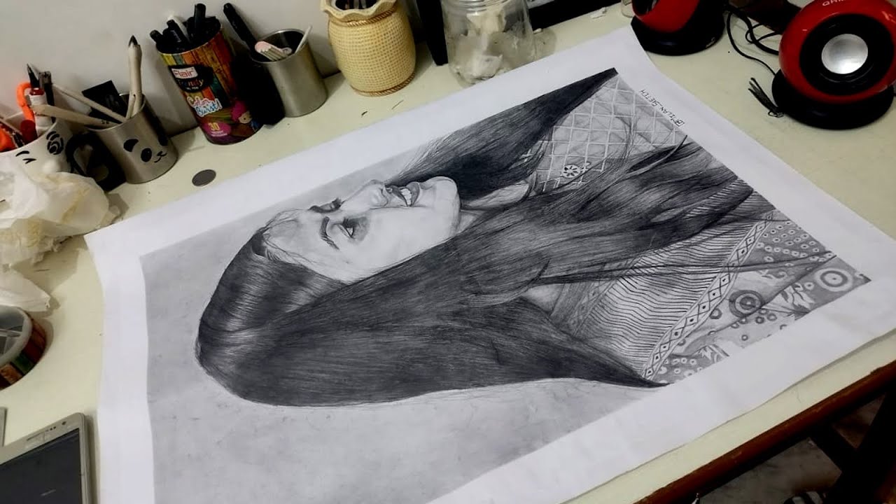 Draw on A2 Size Paper | Pencil Sketch | step by step | Milan Sketch ...