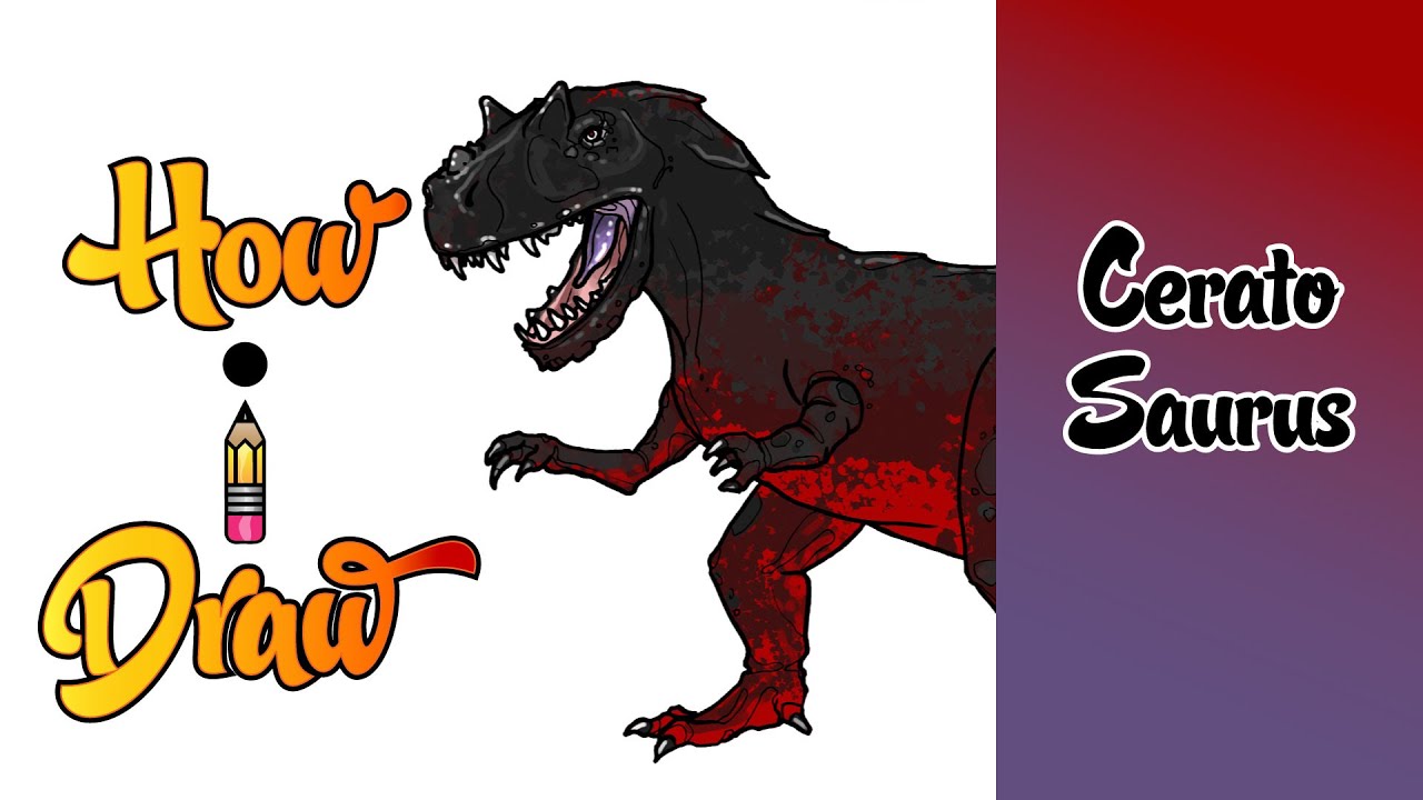 How I Draw a CERATOSAURUS DINOSAUR - YouTube