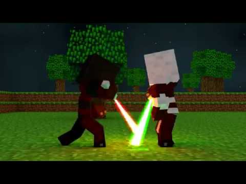 Minecraft star wars lightsaber fight - YouTube