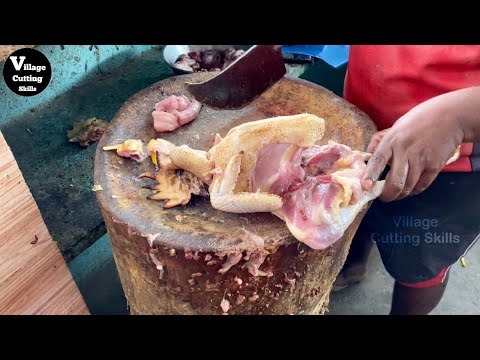Full layer chicken cutting | Amazing chicken cutting skills | Village Cutting Skills