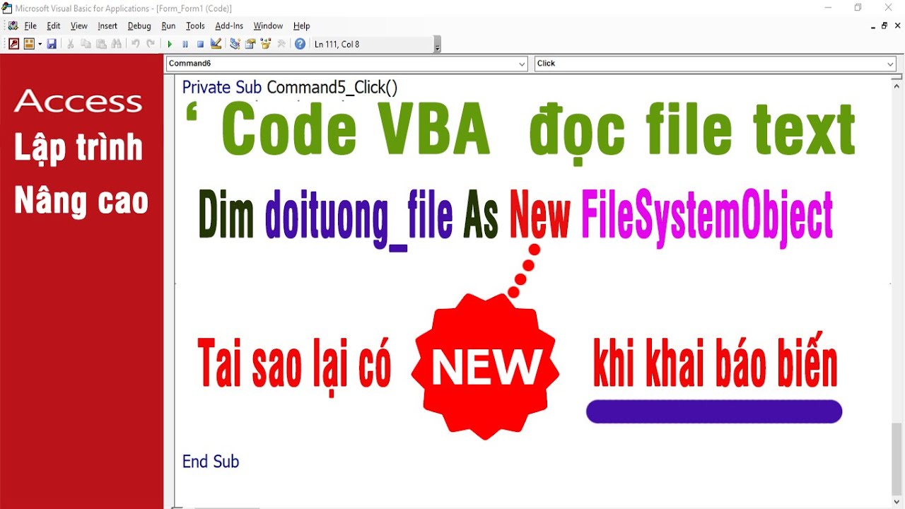 Tại sao khai báo biến VBA lại có NEW, cách đọc nội dung file text trong VBA | Phần 2 | NT ...