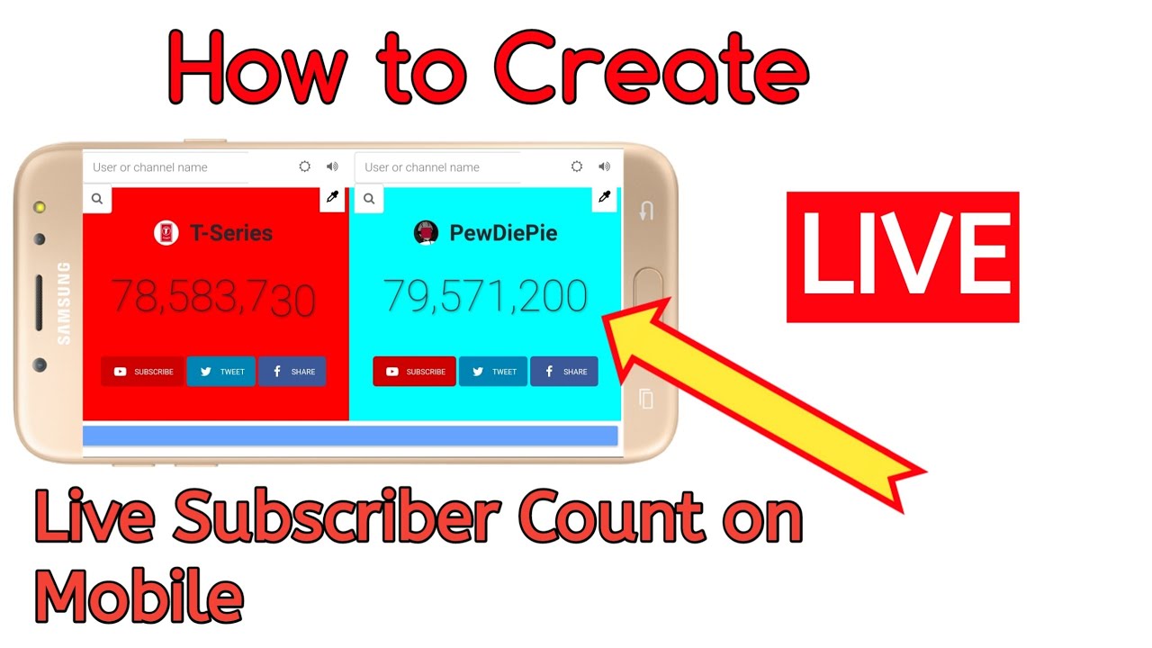 How to create Live subscriber count on android || Like Pewdiepie VS T ...