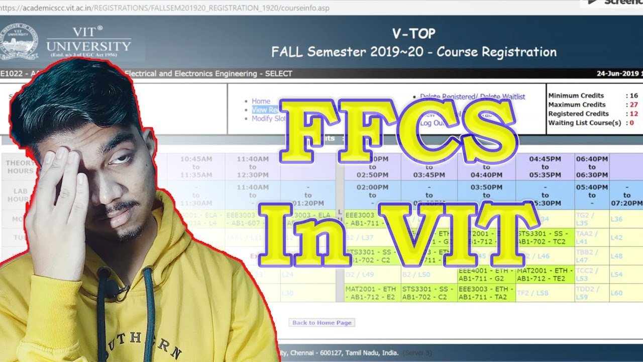 What is FFCS In VIT ? 😅😅 | VITAP - YouTube