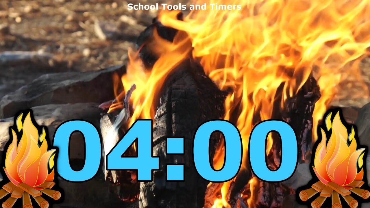 4 Minute Countdown Timer - Cozy Campfire 🔥 Night Sounds - Camping - YouTube