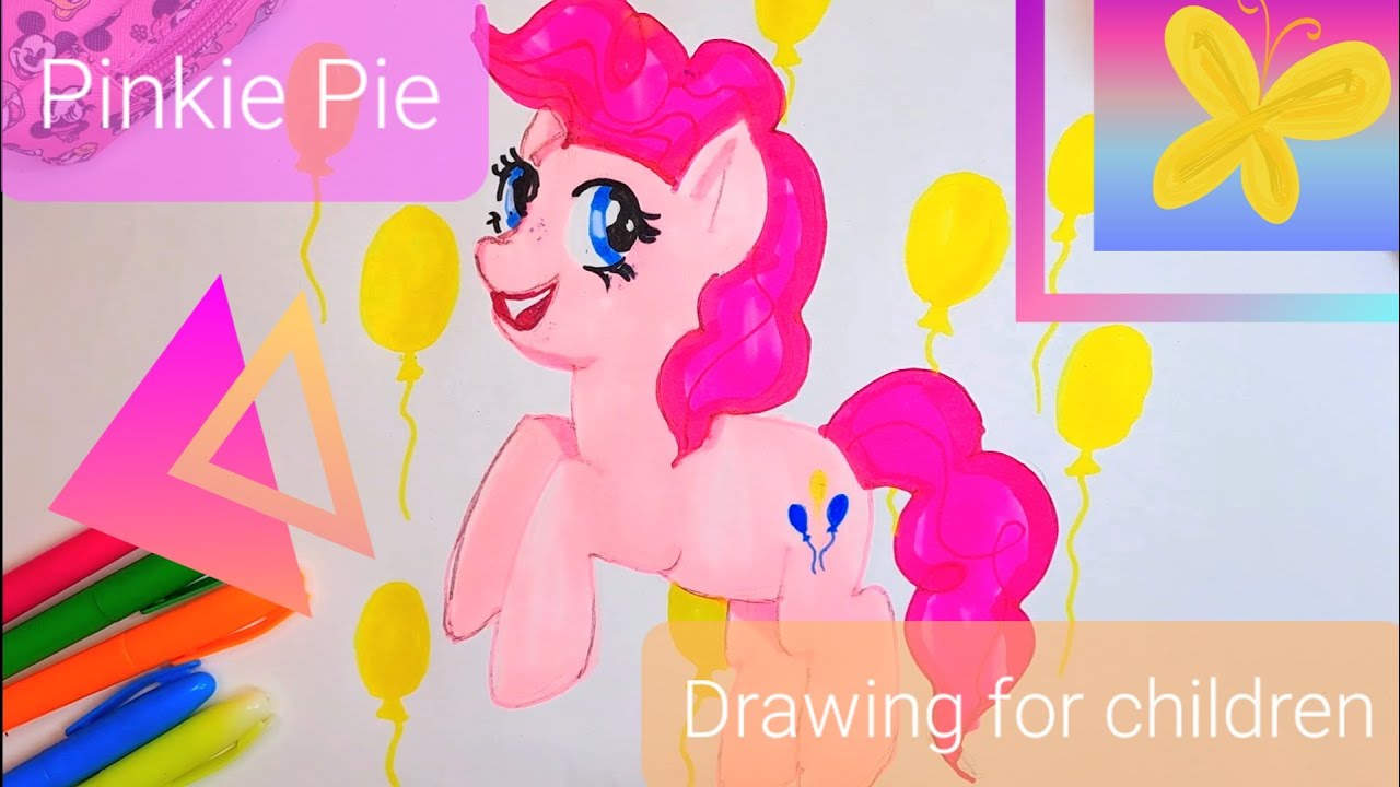 DRAW PINKIE PIE///my little pony// drawing for children - YouTube