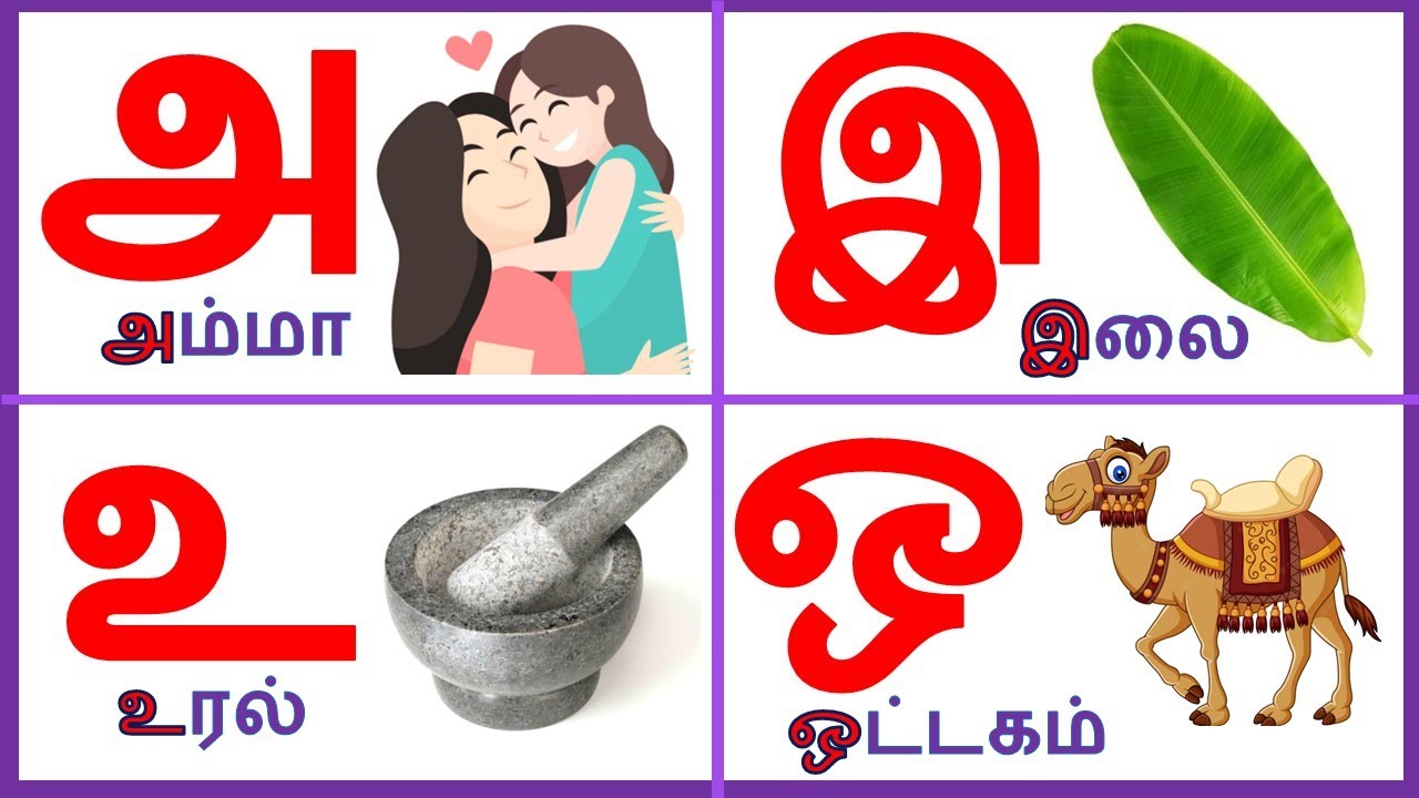 உயிர் எழுத்துக்கள் அ ஆ இ ஈ | Learn Uyir Ezhuthukal with Pictures | Uyir ...