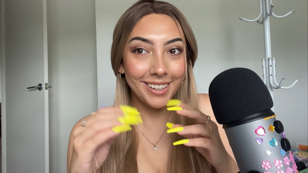 ASMR Nail Tapping with extra long nails! | Minimal whispering - YouTube