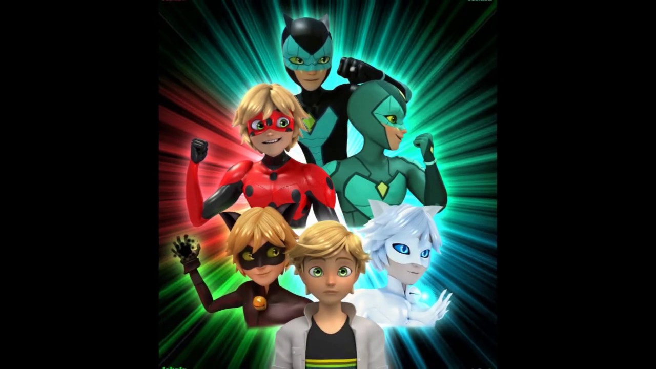 Speedit miraculous Adrien transformações (Chat Noir, Aspik, Chat Blanc ...