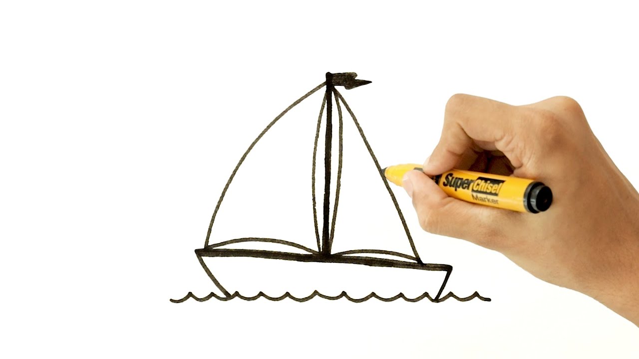 How to Draw a Sailboat | Easy Step by Step | Draw with Sketchy - YouTube