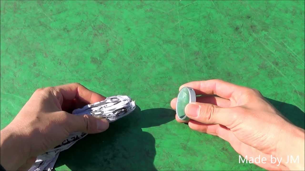 How to make a fire with concave mirror - YouTube