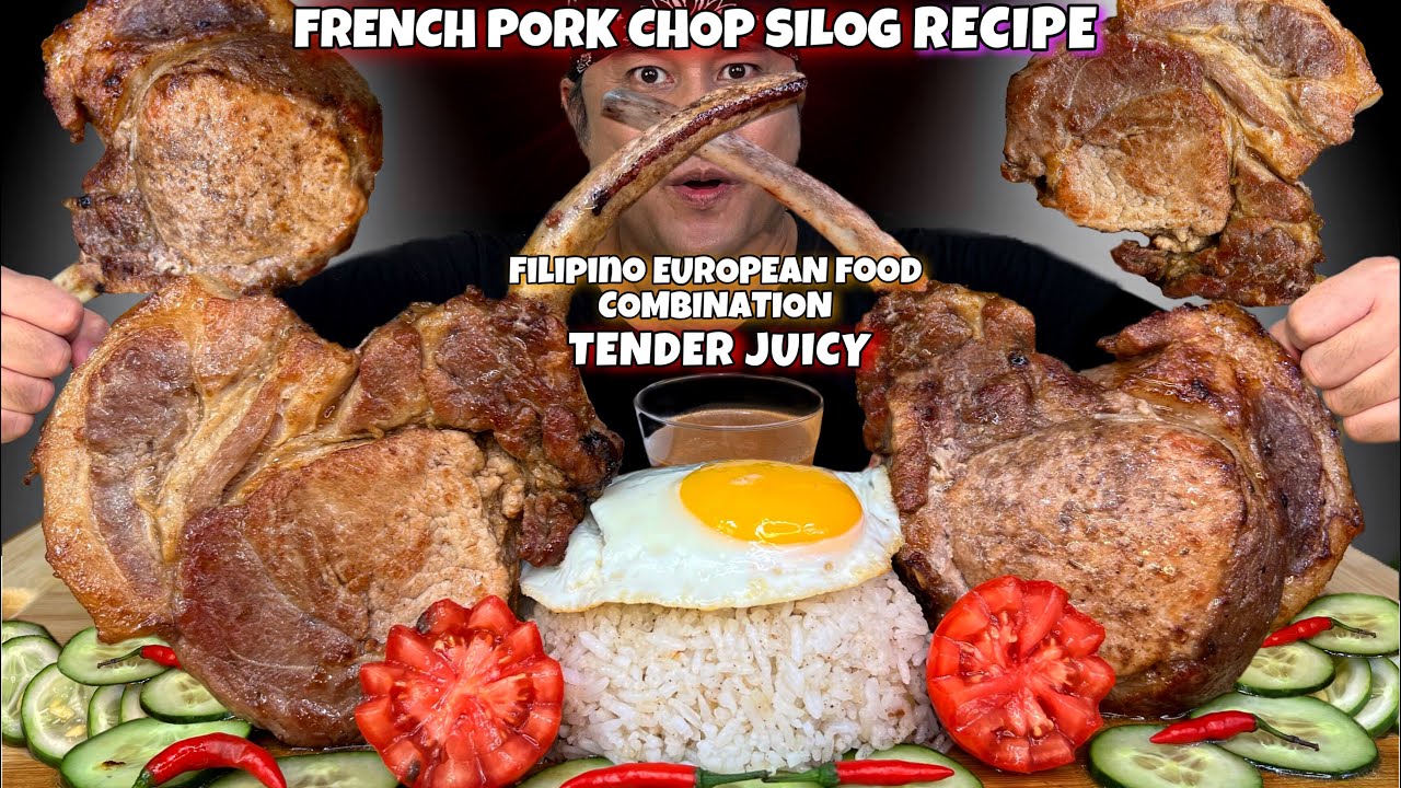 SPECIAL CUT FRENCH PORK CHOP SILOG WITH SPECIAL GRAVY MUKBANG PINOY ...