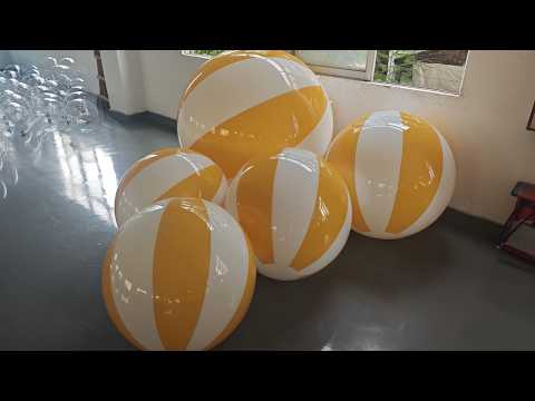 Giant Inflatable Beach Balls | Yellow‑White Striped Series