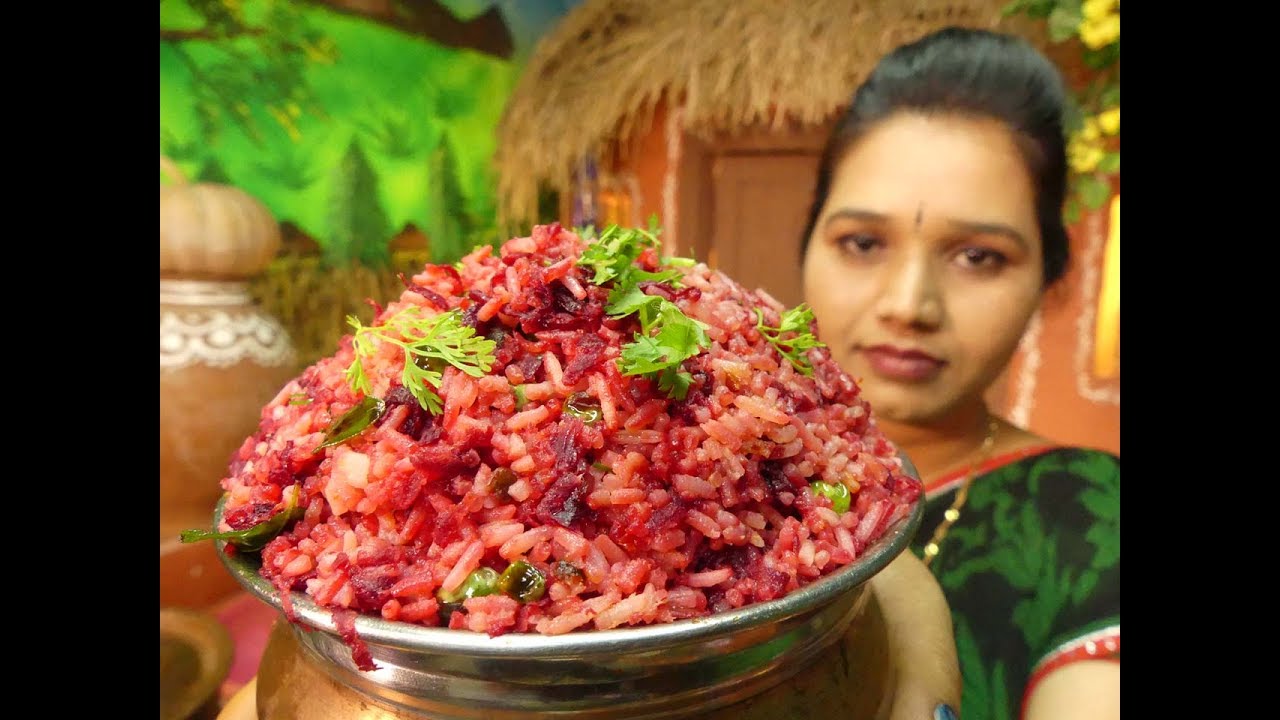 Traditional Style Beetroot Rice Making | TRADITIONAL FOODS - YouTube