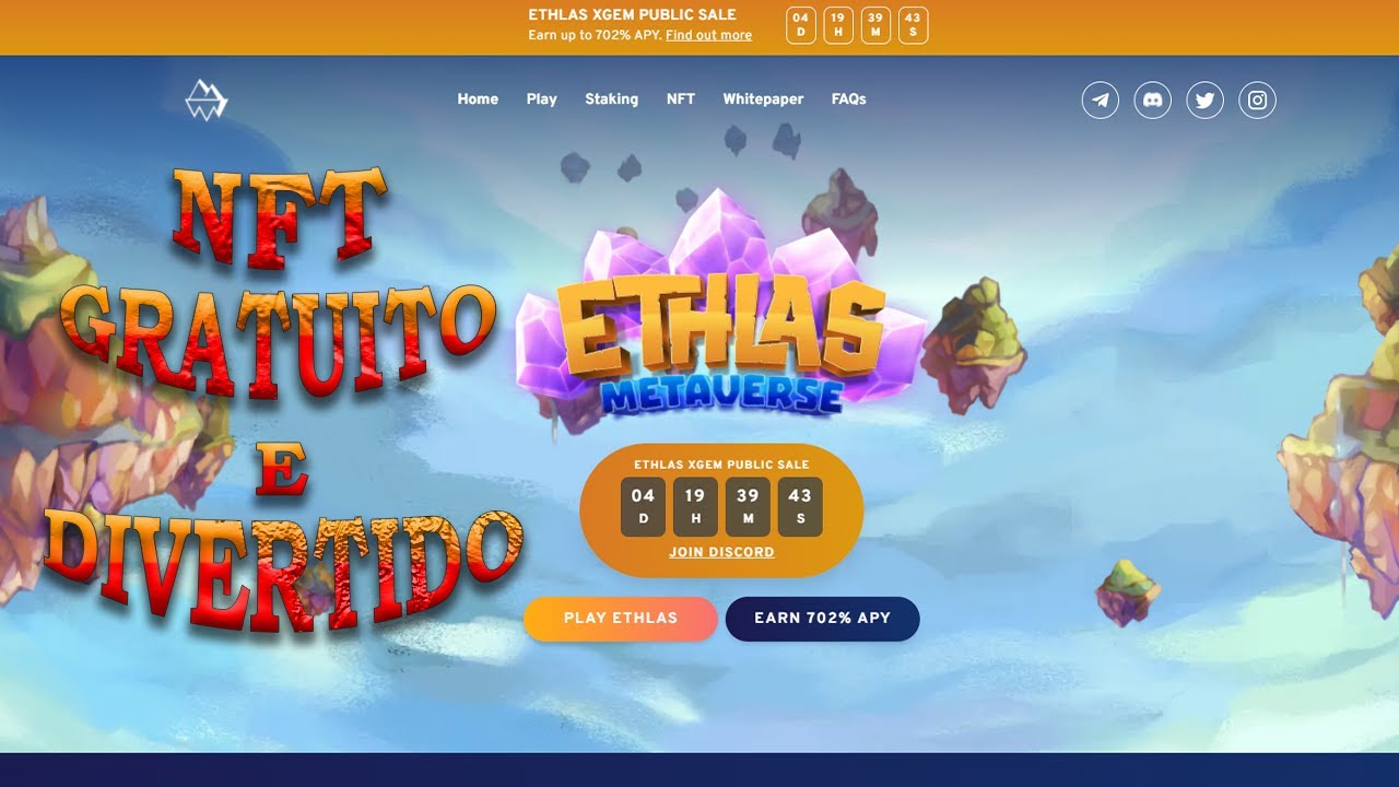 ETHLAS - NFT GRÁTIS, SIMPLES E DIVERTIDO PARA GANHAR DINEHIRO! - YouTube