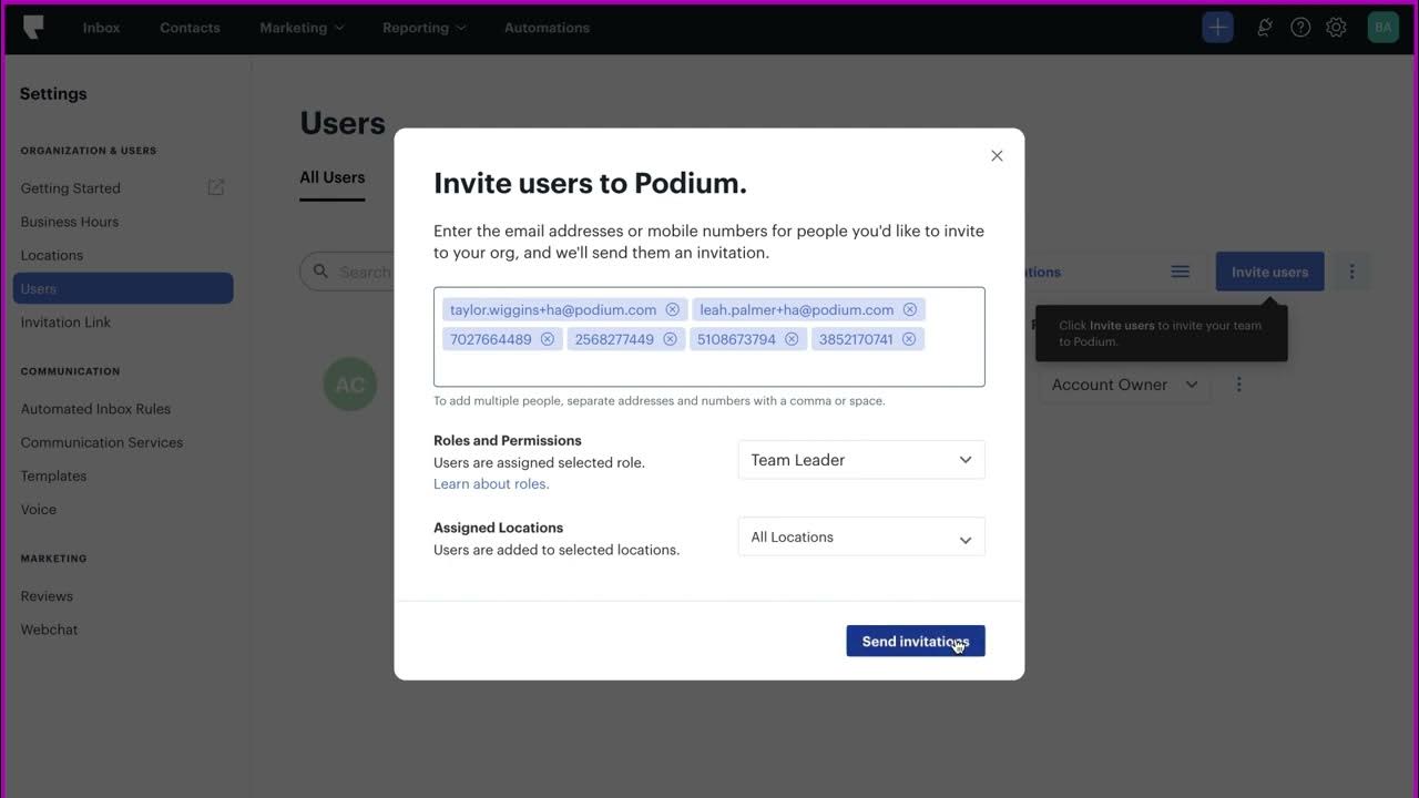 Adding & Editing Users in Podium - YouTube