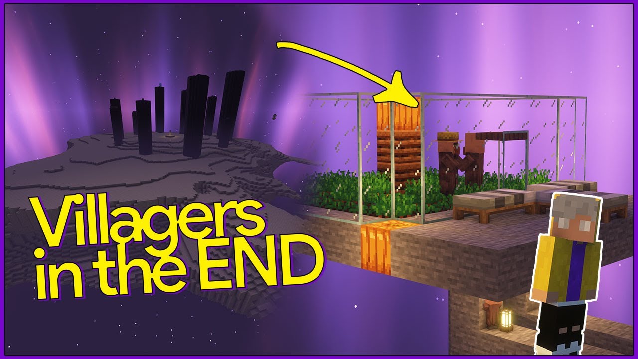I built a villager trading hall in the end! - YouTube