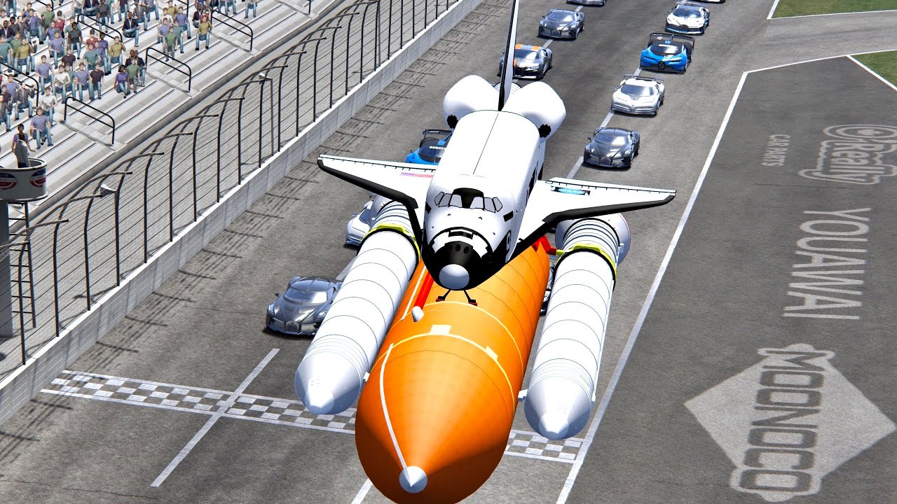 NASA Space Shuttle vs Bugatti Hypercars - Drag Race 20 KM - YouTube