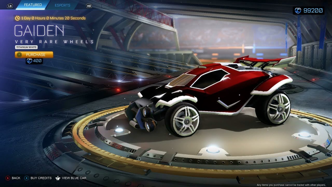 ROCKET LEAGUE ITEM SHOP - Very Rare Titanium White Gaiden Wheels - 15. ...