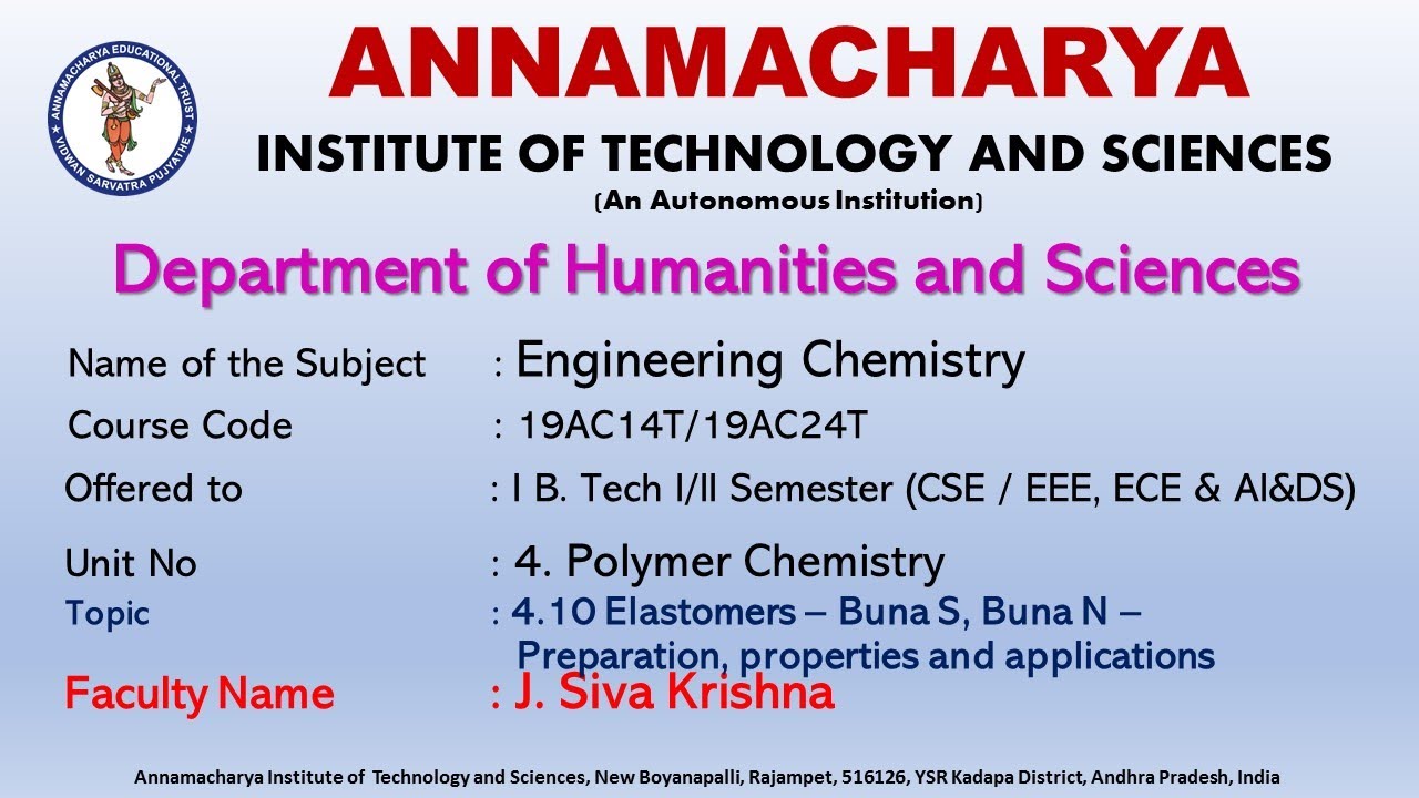 4.10 Elastomers – Buna S, Buna N – Preparation, properties and ...