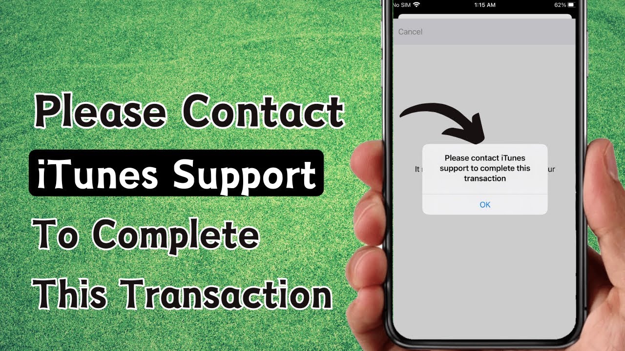 please contact itunes support to complete this transaction / apple id ...