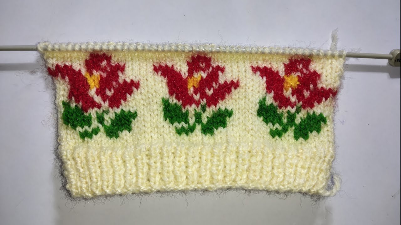 Easy New beautiful flower design for Sweater / Easy knitting pattern #4 ...
