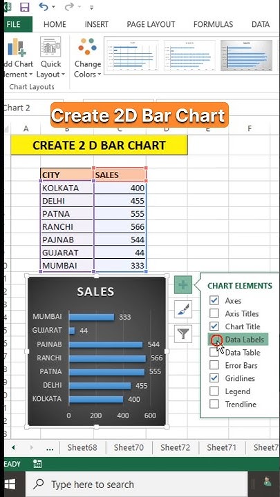 create 2D bar chart #shorts #excel #exceltips #msexcel #exceltutorial #viralvideo #exceltricks ...