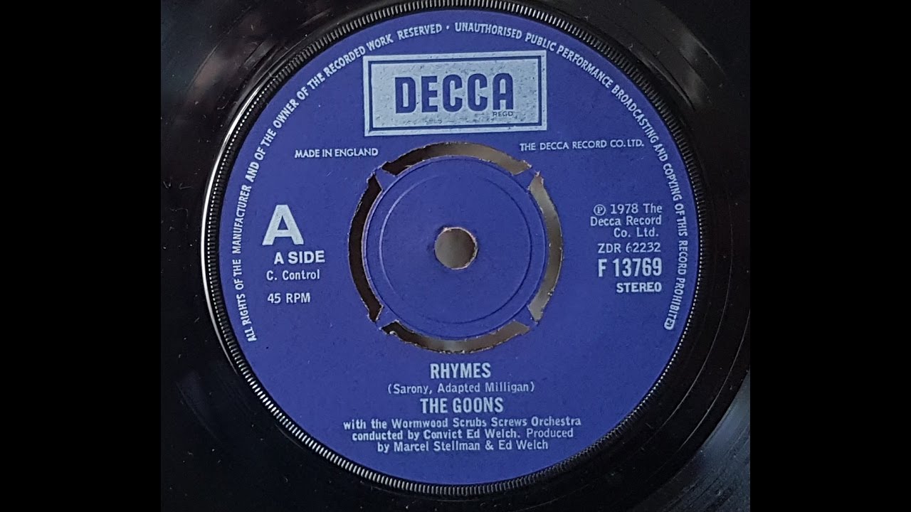 The Goons 'Rhymes' 1978 45 rpm - YouTube