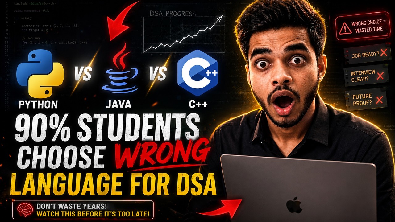 DSA Ke Liye Best Language 2026? Python vs Java vs C++ | 90% Students ...