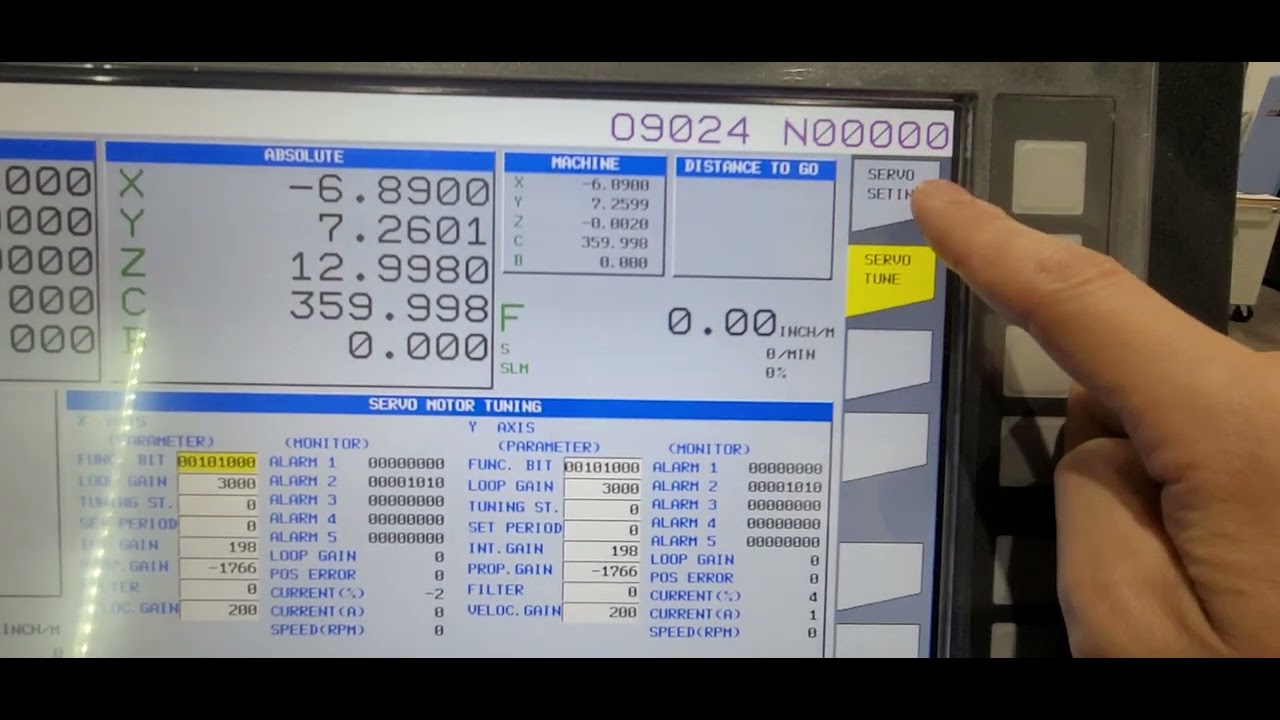How to access Servo Tune screen (to check Pos error and Current ...