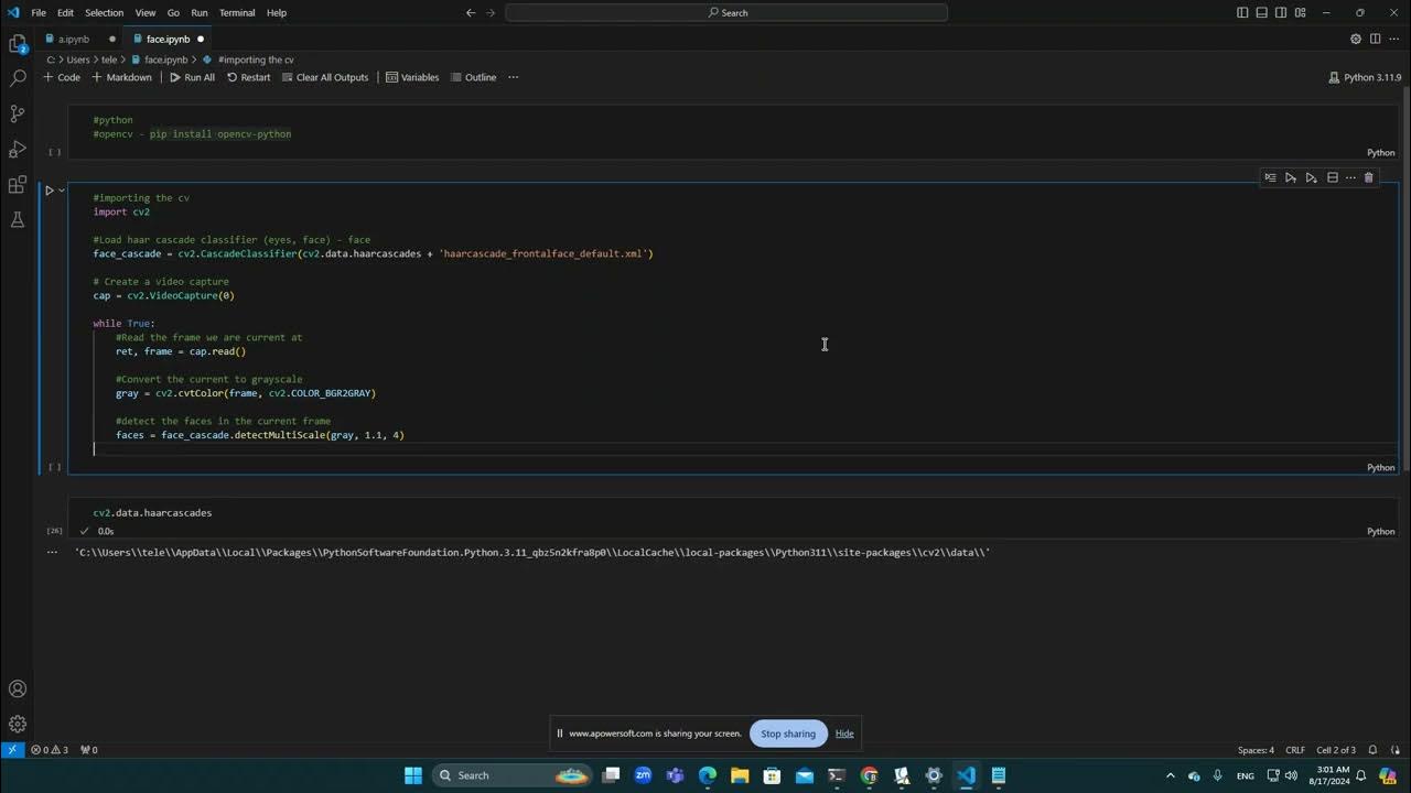 Python OpenCV Image and Video Detection for Face,eyes,smile using haarcascades classifier - YouTube