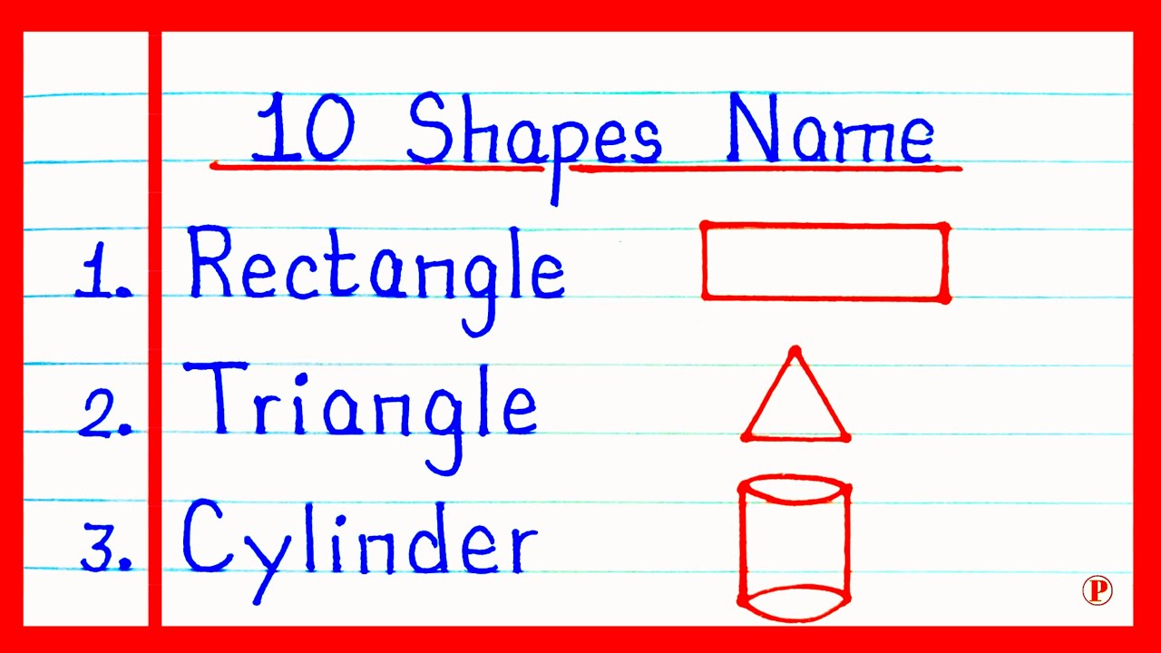 Write 10 shapes name with spelling | Shapes name with picture in ...