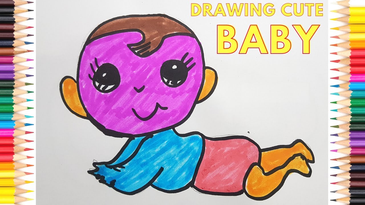 CUTE BABY DRAWING ️ ️ How to Draw a Cute Baby 🔥 Drawing Ideas For Kids ...