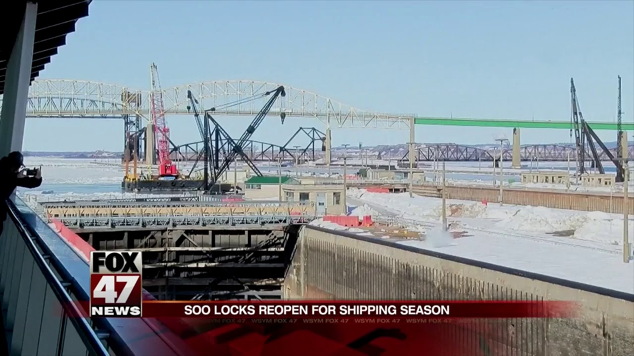 The Soo Locks open as 2019 shipping season begins - YouTube