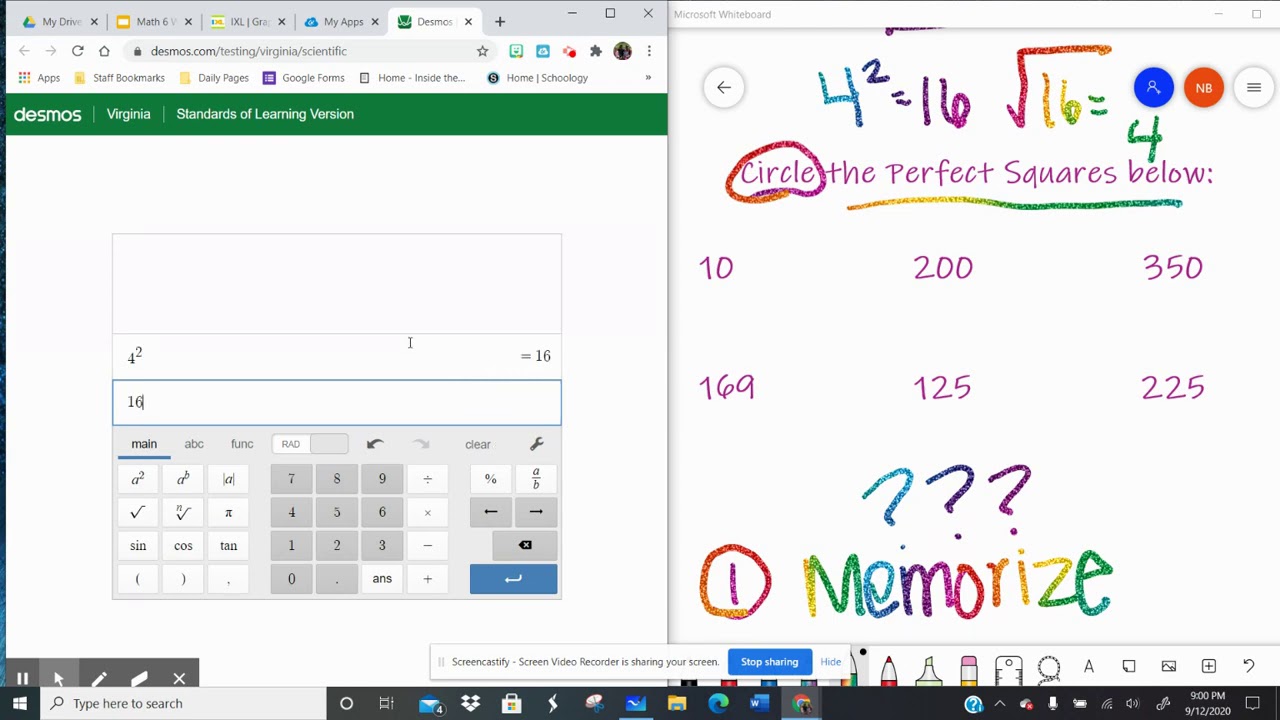 Finding a Perfect Square with you DESMOS Calculator - YouTube