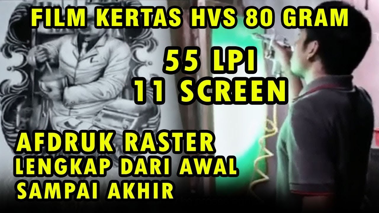 Afdruk Screen Sablon Manual Raster 55lpi Film Kertas HVS 80gram - YouTube