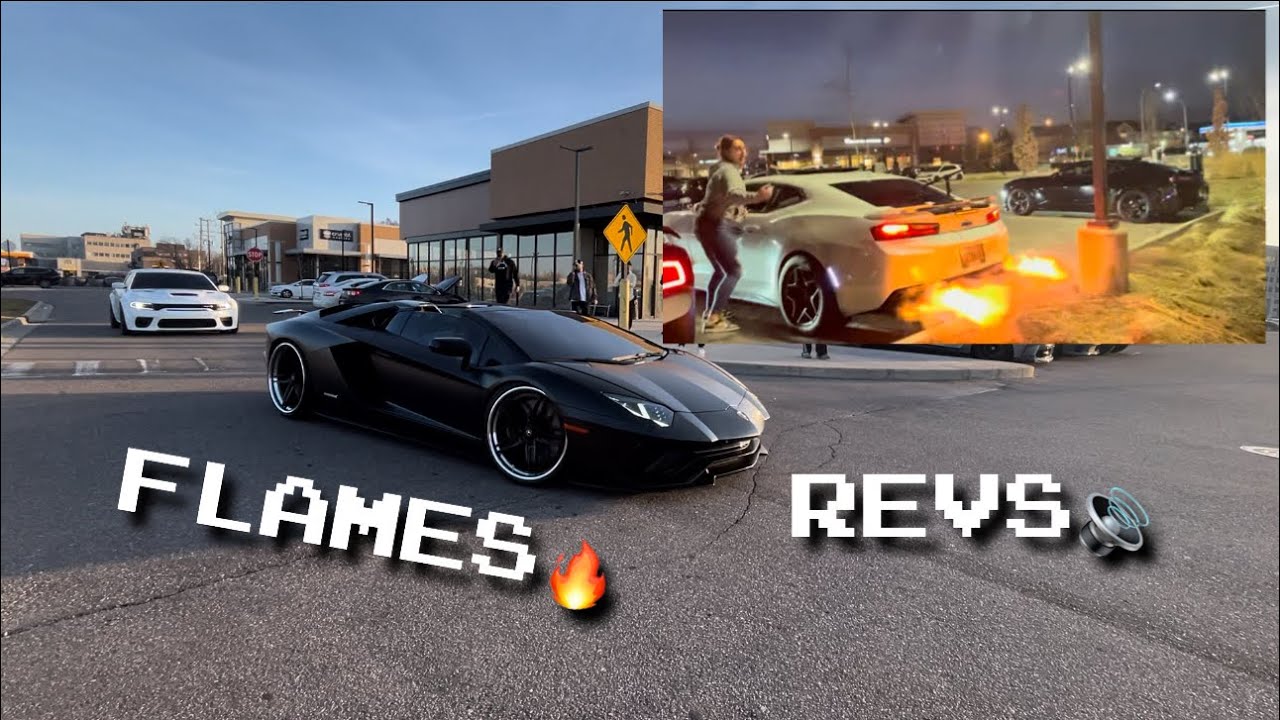 I WENT TO A CAR MEET !! (REV BATTLES + FLAMES) - YouTube