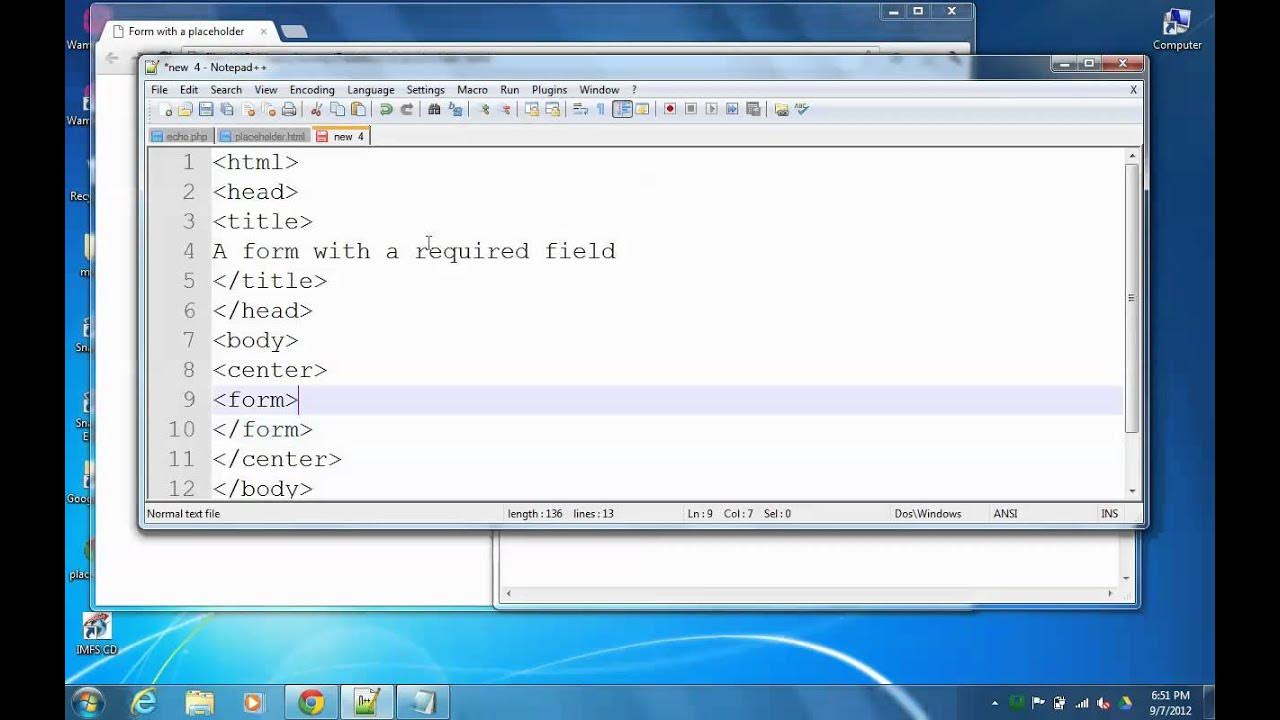 HTML5: Form Validation using required field - YouTube