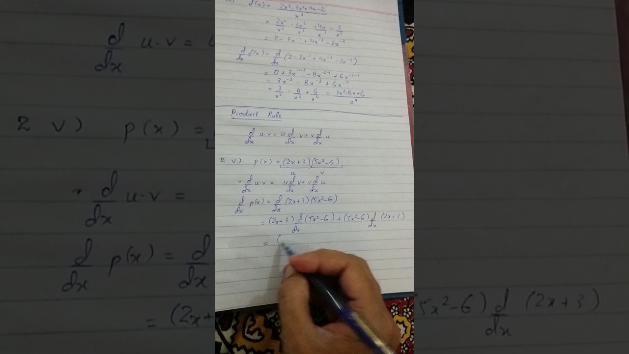 How to Apply Product Rule (u.v) in Differentiation - YouTube