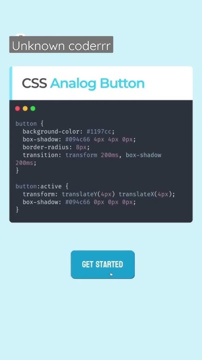 HOW TO MAKE CSS ANALOG BUTTON // UNKNOWN CODER 🔥#shorts - YouTube