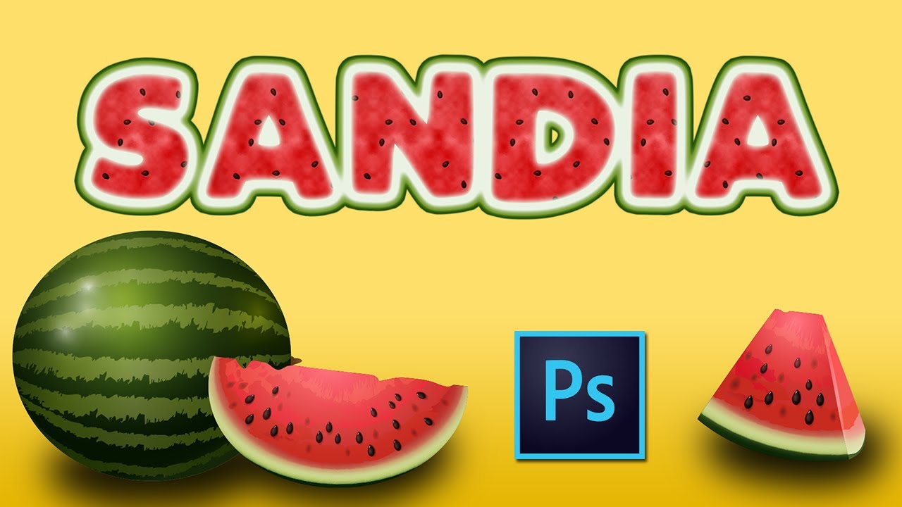 efecto texto SANDIA con PHOTOSHOP tutorial - YouTube