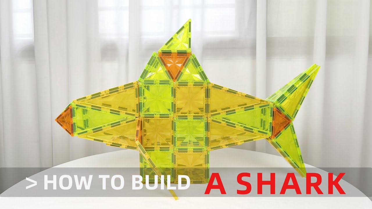 Magnetic tiles build ideas-How to build a shark TUTORIAL - YouTube