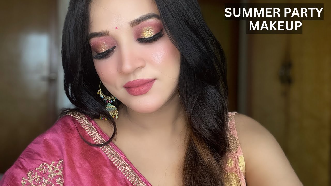 SUMMER PARTY MAKEUP | Self Party Makeup | SOFT GLAM MAKEUP | Sweatproof ...