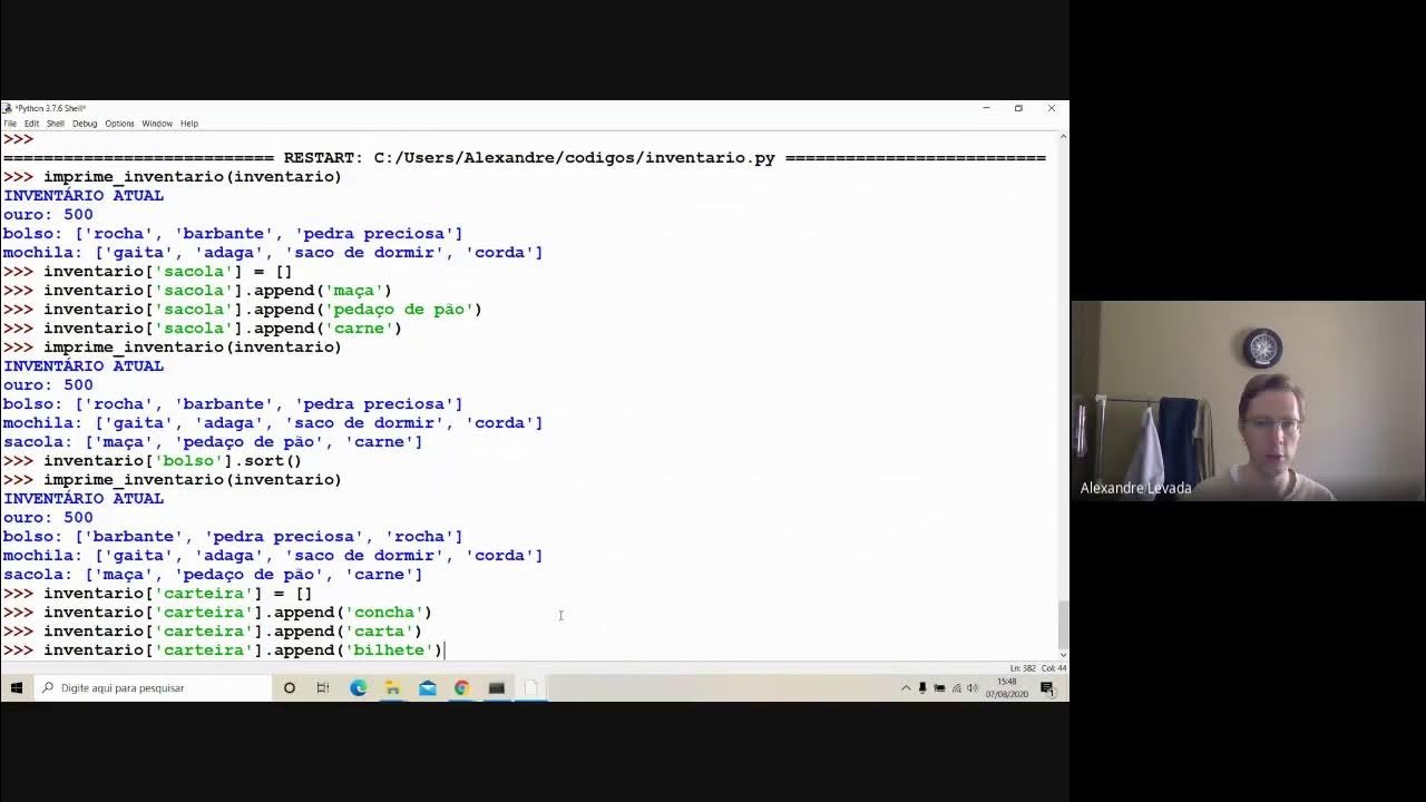 Dicionários em Python - Exercícios (manipulando um inventário) - YouTube