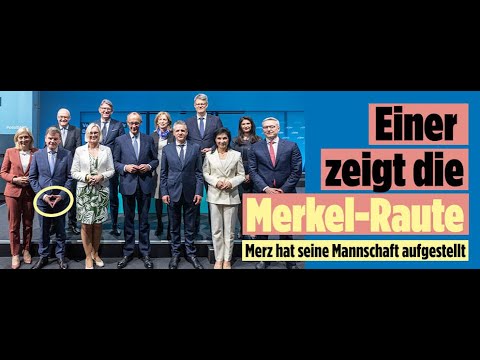Das sind die Merz-Minister …einer zeigt die Merkel-Raute - YouTube